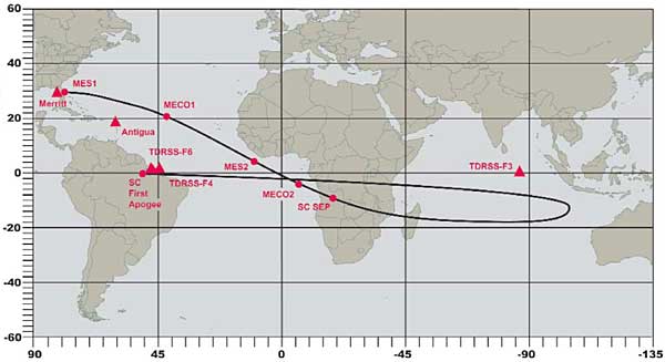 Spaceflight Now | Atlas Launch Report | Atlas 5 ground track