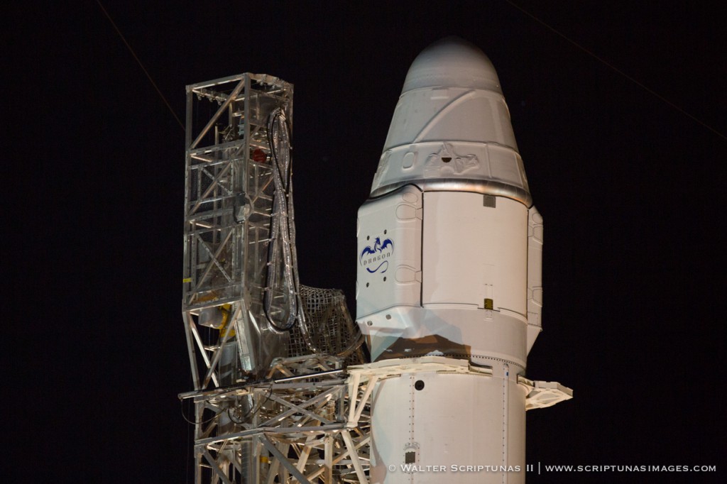 Photos: Falcon 9 vertical on the launch pad – Spaceflight Now