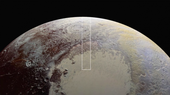 Rugged swath of Pluto now resolved in color – Spaceflight Now