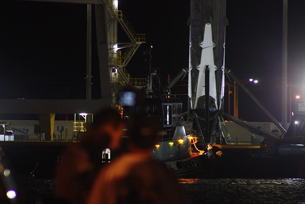 SpaceX’s Falcon 9 rocket returns to port – Spaceflight Now