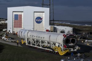 Antares rocket raised on launch pad for station supply run ...