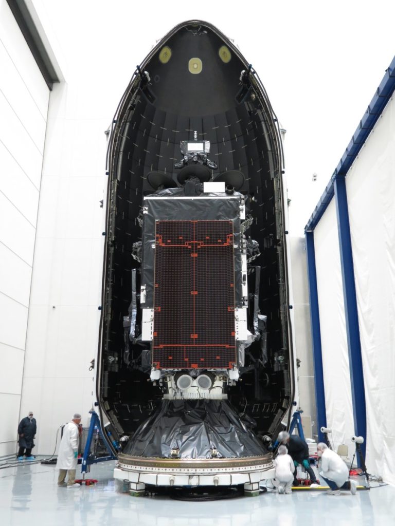 Photos: Falcon 9 rocket, fourth Inmarsat 5-series satellite prepared ...