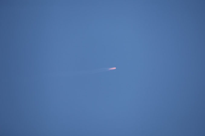 Soyuz liftoff glimpsed by orbiting observer and launch pad cameras ...