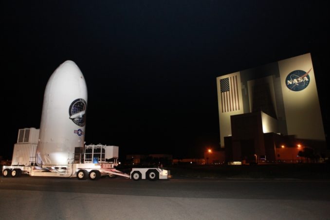 Photos: Military mini-shuttle transferred to SpaceX launch pad ...