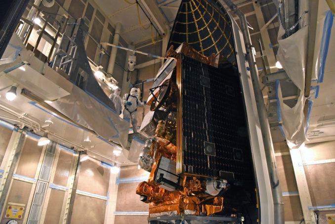 Photos: JPSS 1 weather satellite prepped for encapsulation ...