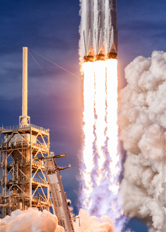 Photos: Launch pad cameras capture Falcon Heavy’s fiery liftoff ...