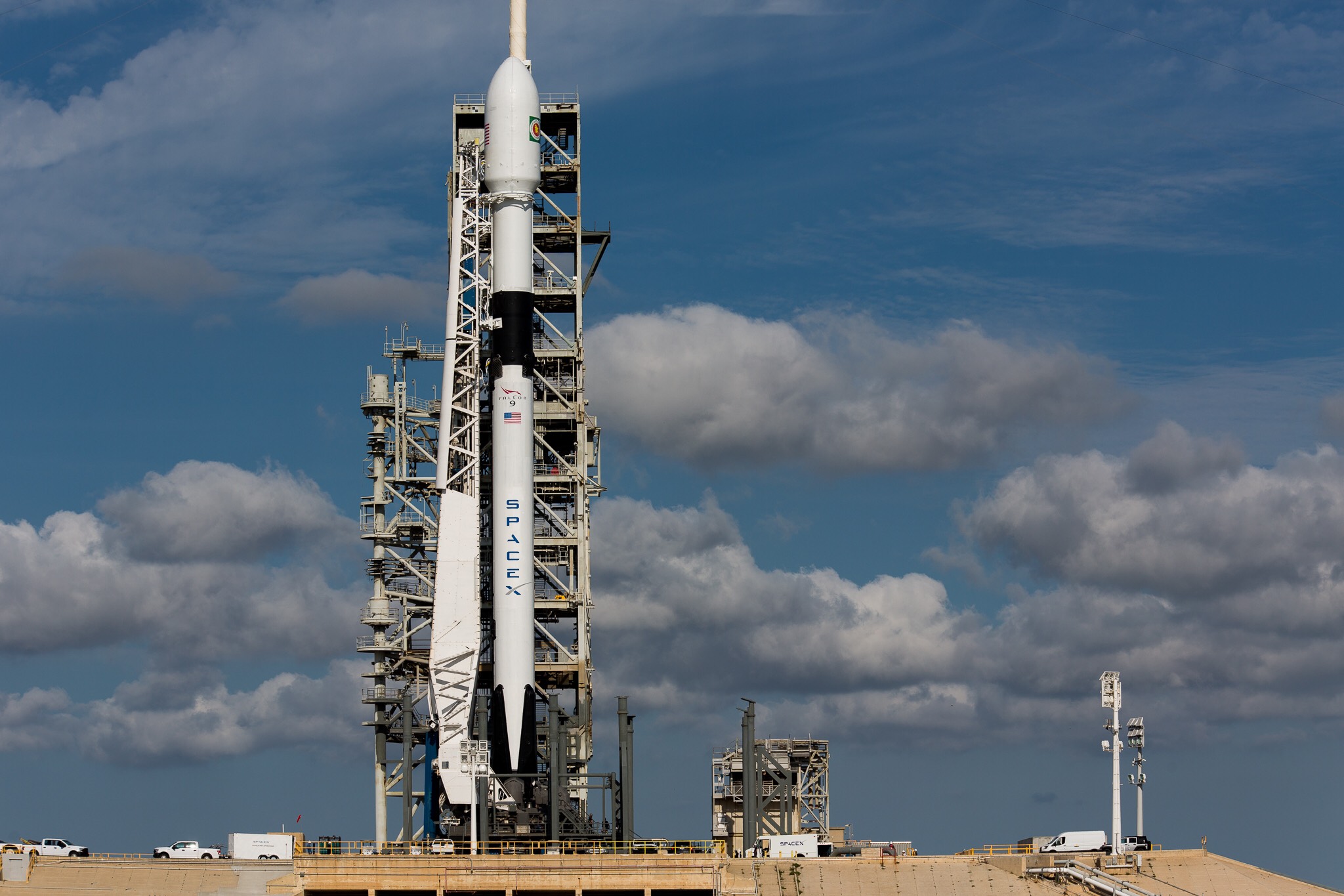 Photos: Falcon 9 Block 5 poised for launch at Kennedy Space Center ...