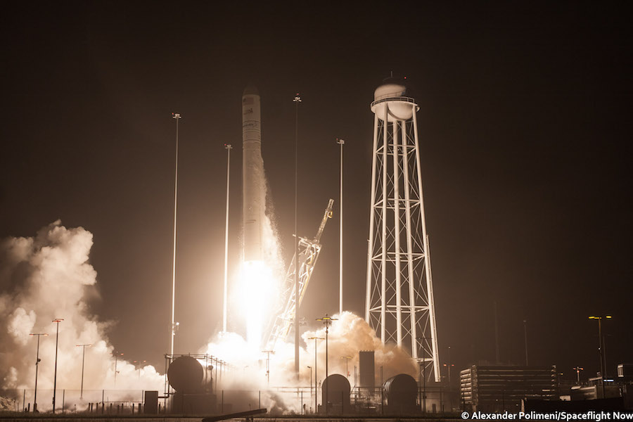 Photos: Antares rocket’s predawn launch from Wallops Island ...
