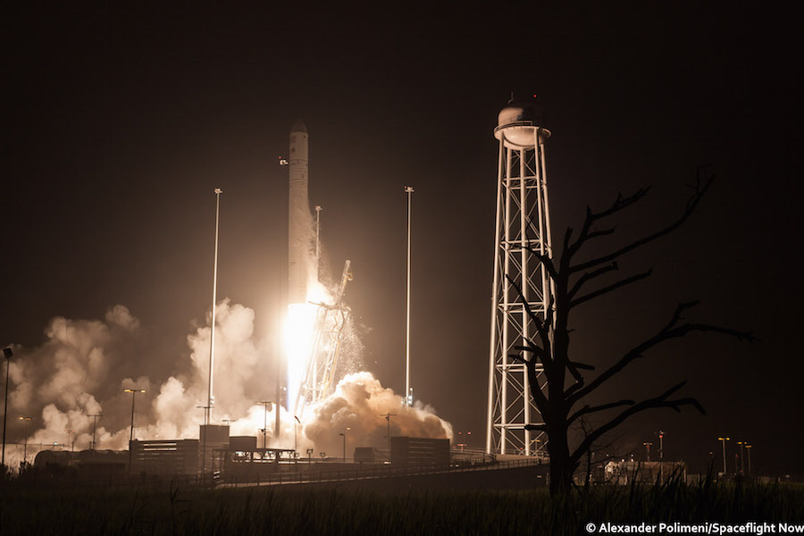 Photos: Antares rocket’s predawn launch from Wallops Island ...