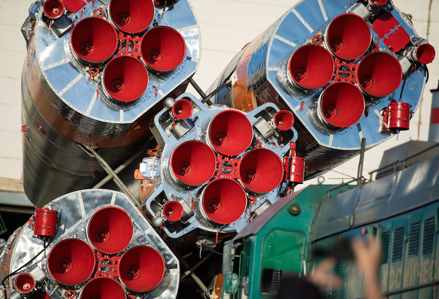 Soyuz rocket for next station crew transferred to launch pad in ...
