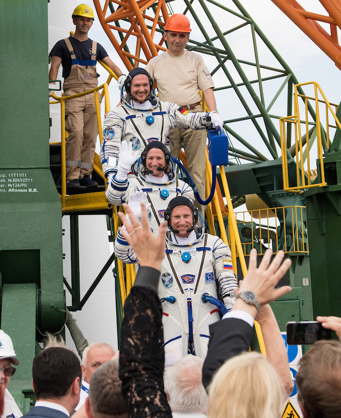 U.S.-Russian-German crew launched to space station – Spaceflight Now