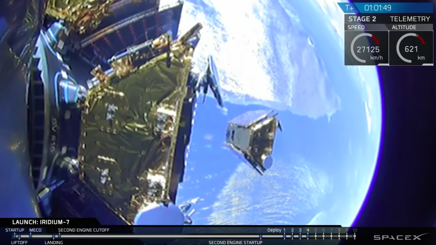 SpaceX’s second launch in three days lofts 10 more Iridium satellites ...
