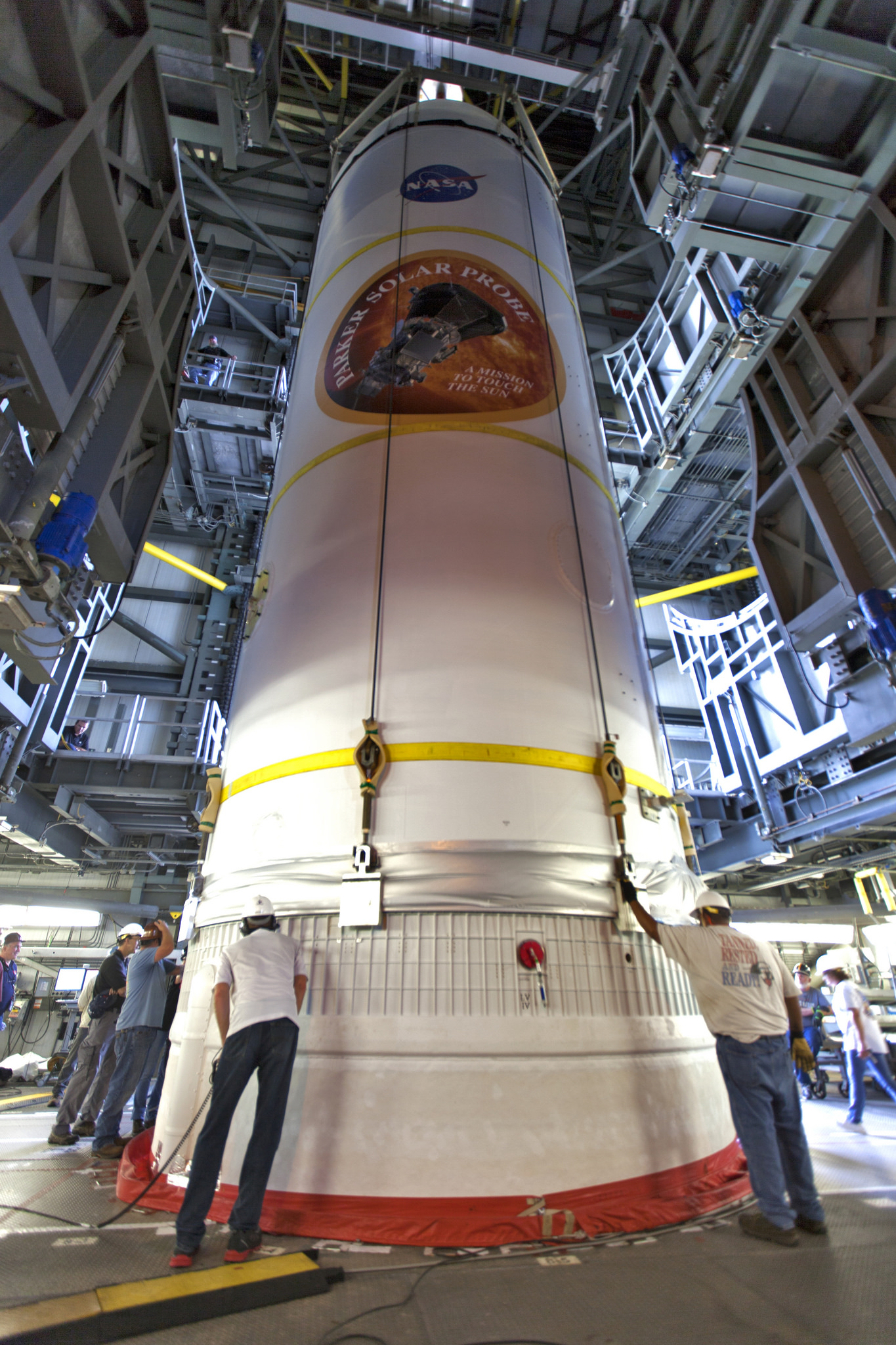 Photos: Parker Solar Probe closed up inside Delta 4 fairing for launch ...