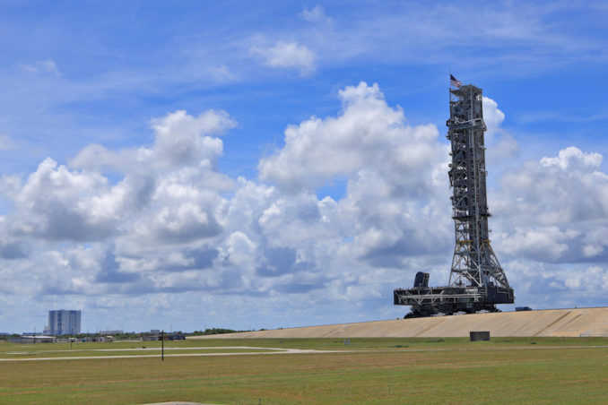 Photos: SLS mobile launch platform rolls to pad 39B – Spaceflight Now