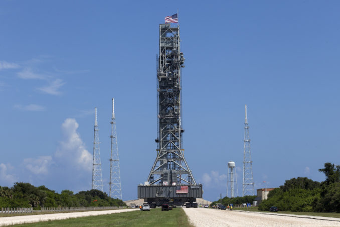 Photos: SLS mobile launch platform rolls to pad 39B – Spaceflight Now
