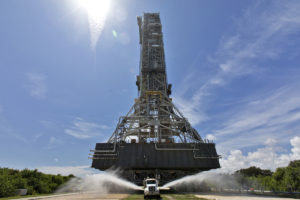 Photos: SLS mobile launch platform rolls to pad 39B – Spaceflight Now