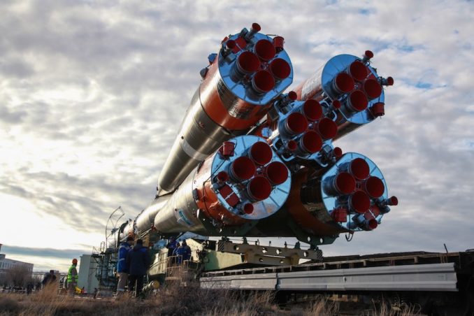 Two Soyuz rockets rolled out for launches on different continents ...