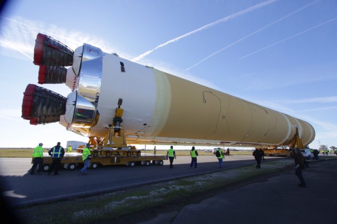 First SLS core stage departs factory – Spaceflight Now