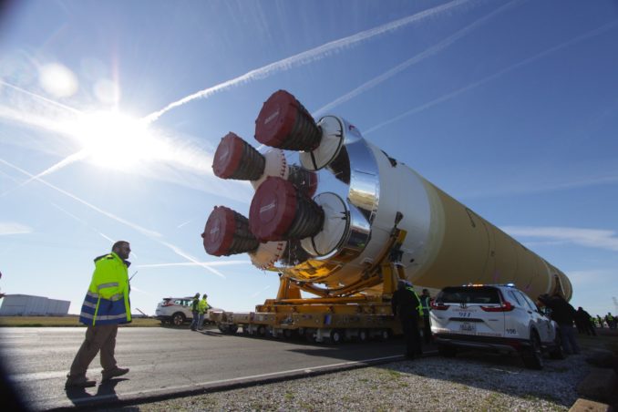 First SLS core stage departs factory – Spaceflight Now
