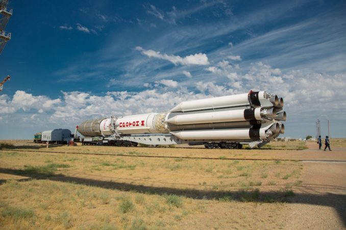 Proton rocket rolled out for launch with two Russian communications ...