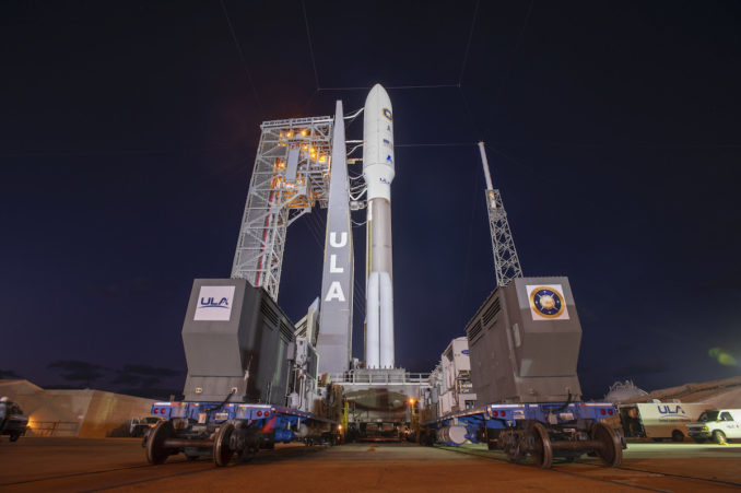 Photos: Atlas 5 rolls to launch pad with new solid rocket boosters ...