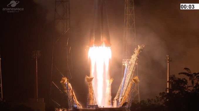 Soyuz rocket launches Emirati military satellite after lengthy delay ...