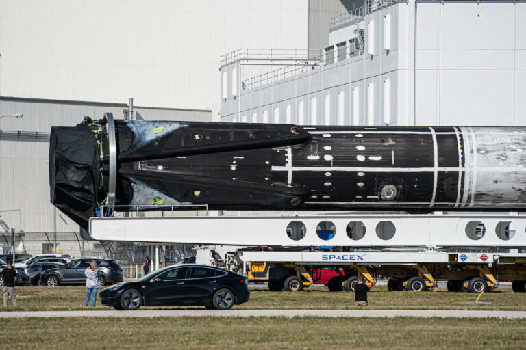 SpaceX gives converted Falcon Heavy side booster new life – Spaceflight Now