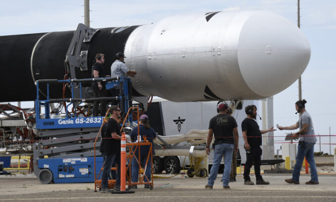 Photos: Firefly’s second Alpha rocket raised on launch pad ...