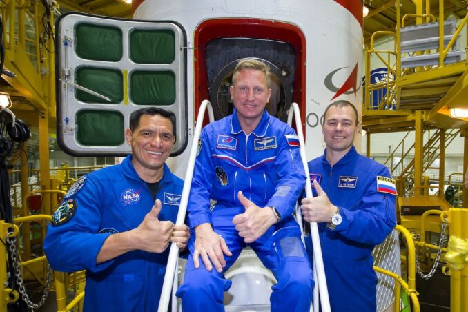 Soyuz rocket rolls out for launch of Russian-American crew to space ...