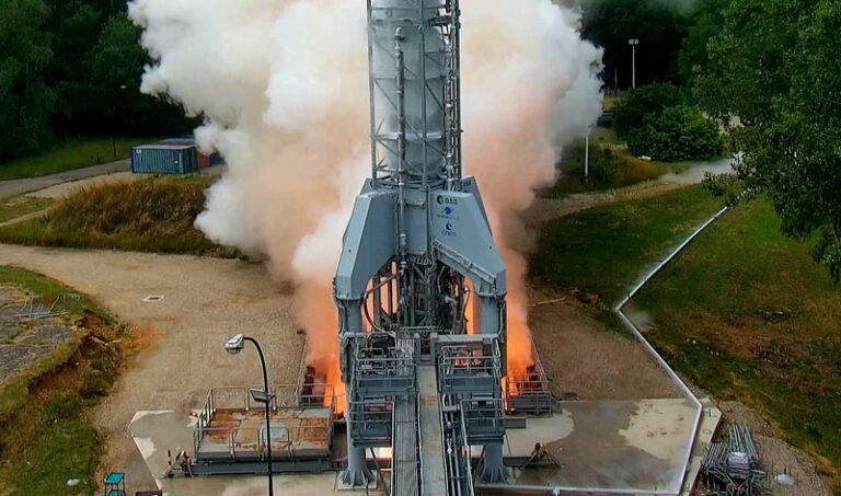 First hot-fire test of Europe’s reusable methane-fueled Prometheus ...